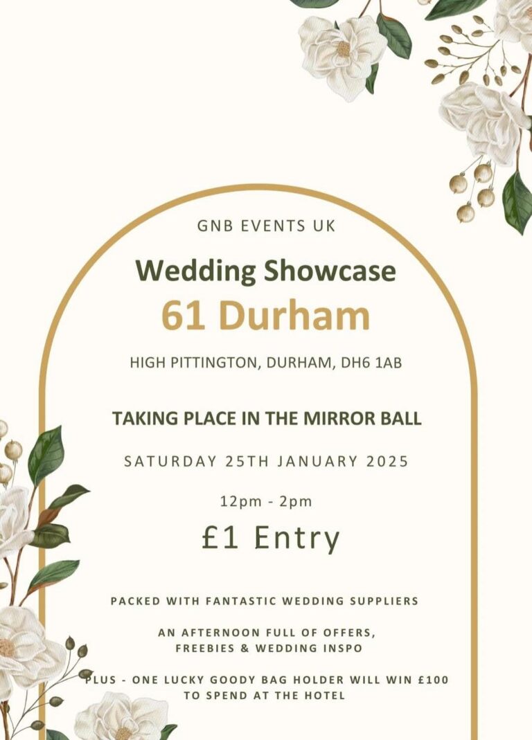Weddings - 61 Durham Hotel